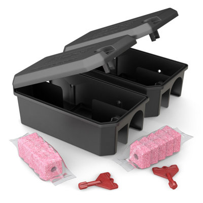 NOPE Pre-Baited Rat Bait Kit (2 Boxes, 10 Blocks 20g) Ready-to-Use ...