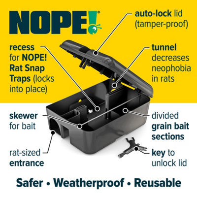 NOPE Rat & Mouse Killer Grain Bait (6x25g & Lockable Bait Box) - Super ...