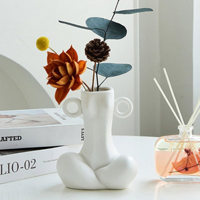 Nordic Abstract White Morandi Art Vase Desktop Decoration