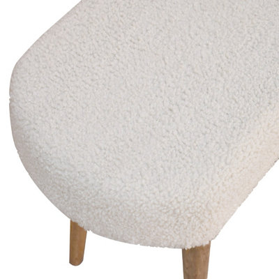 Nordic Cream Boucle Upholstered Bench