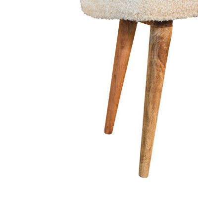 Nordic Cream Boucle Upholstered Bench