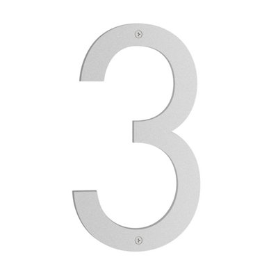 NORDIC - House Number 3. Matt grey. Height 230 mm. Complete. | DIY at B&Q