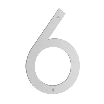 NORDIC - House Number 6. Matt grey. Height 230 mm. Complete.