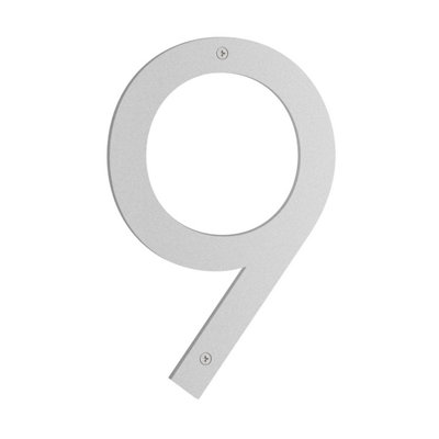 NORDIC - House Number 9. Matt grey. Height 230 mm. Complete. | DIY at B&Q