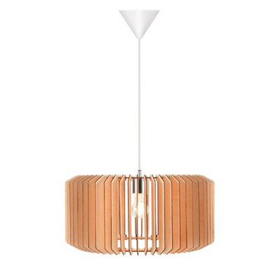 Nordlux Asti Wire Frame Pendant Ceiling Light Nature E27