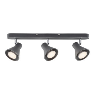 Nordlux Eik 3-Spot Indoor Dining Kitchen Metal Spot Light in Grey (Diam ...