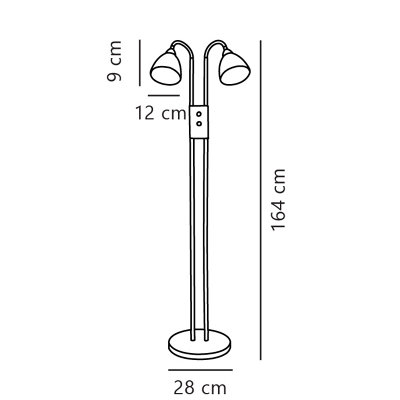 Nordlux Ray Metal Floor Lamp White Inner Silver,Mains