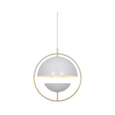 Nordlux Tavia Metal Pendant Light Dual Shade White,Mains