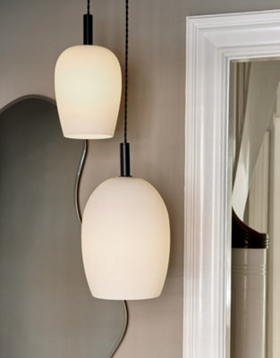 Nordlux Uma 18 Indoor Living Dining Glass Pendant Ceiling Light in Opal ...