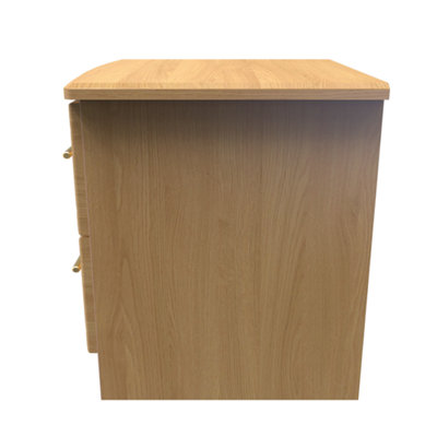 Norfolk 2 Drawer Bedside Cabinet - Lockable in Modern Oak (Ready Assembled)