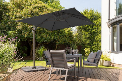 Norfolk Leisure Royce Junio Square 2.5m Carbon Cantilever Parasol | DIY ...