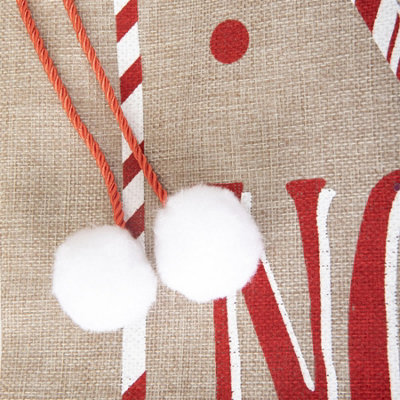 North Pole Hessian Christmas Sack Sturdy, Festive Bag for Large Gifts