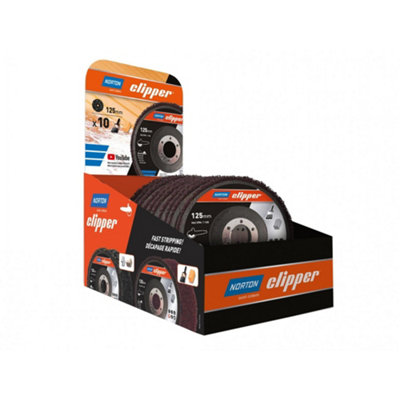 Norton Clipper 115mm Rapid Strip Wood Counter Display Of 10 Multi ...