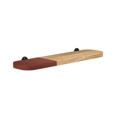 Norton Wall Shelf Solid Wood Natural Walnut Floating Shelf Living ...