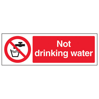 Not Drinking Water Hygiene Safety Sign - Adhesive Vinyl - 450x150mm (x3 ...