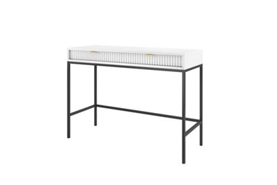 Nova Desk in White Matt - Sleek and Durable Desk with Two Drawers and ...