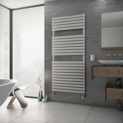 Nova White Designer Flat Panel Heated Towel Rail 1575x600mm