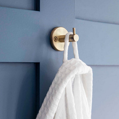 Novello Antique Brass Bathroom Door Dressing Gown Robe Towel Wall Hook ...