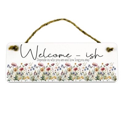 Novelty Door Sign - Wildflower Meadow Welcome To My Home - MDF Funny ...