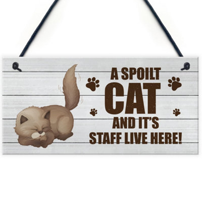 Novelty Funny Cat Sign Pet Sign Pet Gift For Family Home Decor Gift ...