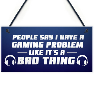 Novelty Gaming Games Room Sign Funny Gift For Brother Son Gamer Gift ...