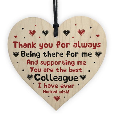 Novelty Gift For Colleague Wooden Heart Thank You Gift Leaving ...