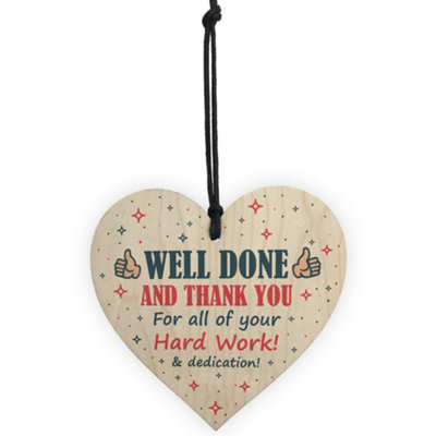 Novelty Gift For Teacher Nurse Carer Volunteer Wooden Heart Thank You ...