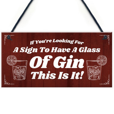 Novelty Gin Bar Signs Hanging Door Wall Sign Home Bar Pub Plaque Gin ...