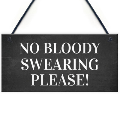 Novelty Man Cave Sign NO SWEARING Plaque Funny Shed Sign Gift For Men ...