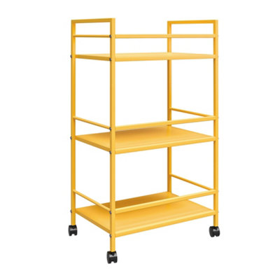 Novogratz Cache Metal Rolling Cart Yellow