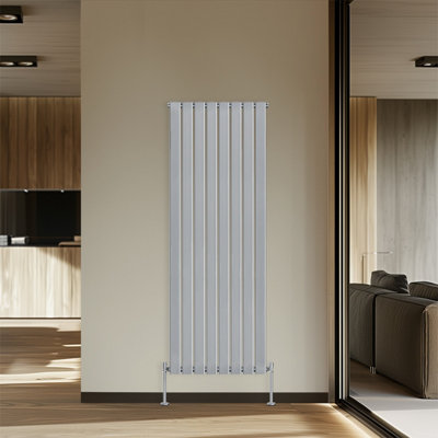 NRG 1800x544 mm Vertical Single Flat Panel Designer Radiator Chrome ...