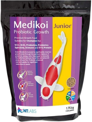 NT LABS MEDIKOI PROBIOTIC GROWTH PELLET FOOD GARDEN KOI FISH POND 3mm 1 ...