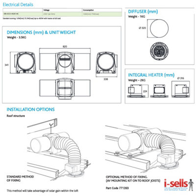 Nuaire Drimaster Dri-Eco-Heat HCS - Condensation Ventilation Loft Unit ...