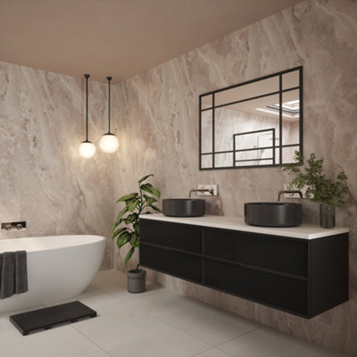 Nuance by Bushboard Bathroom & Wet Room Decorative Panel Board - White ...