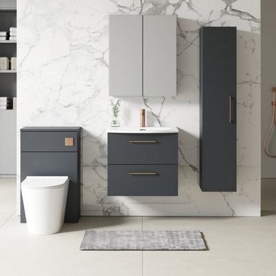 Nuie 1200 WH 4-Drawer Vanity & Double Basin