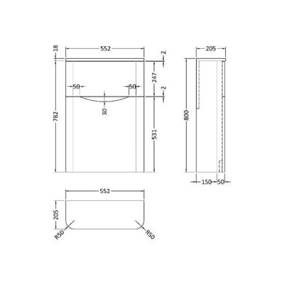Nuie 550 W.C Unit Premium Vanity unit