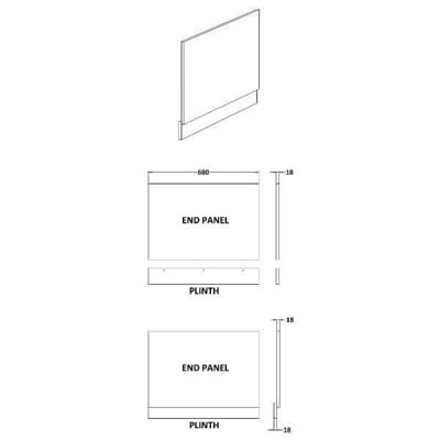 Nuie 700 Bath End Panel Shower Bath Front Panel With Plinth