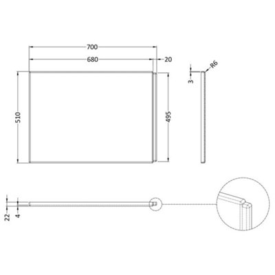 Nuie 700mm P Shaped Bath End Panel in High Gloss White Acrylic