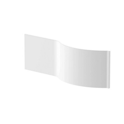 Nuie Bath Front Panel P Shaped Shower Bath Modern Panel White Finish