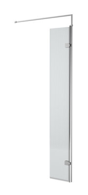 Nuie Fluted Wetroom Swing Return Screen, Durable Toughened Safety Glass ...