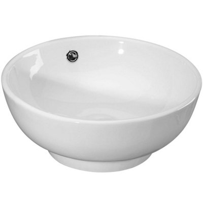 Nuie NBV124 Vessels 410x410 White Round Gloss Countertop Basin ...