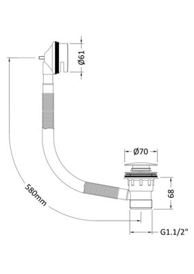 Nuie Push Button Chrome Bath Waste