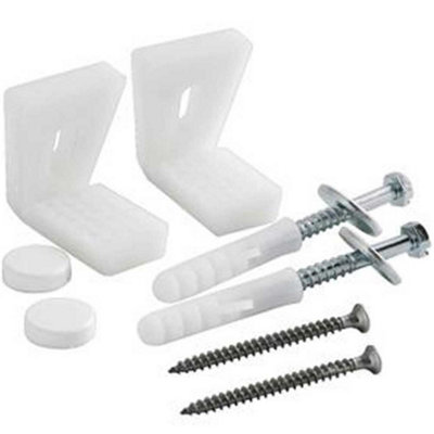 Nuie Universal Angled Floor Toilet Pan Fixing Kit, White, Vitreous China