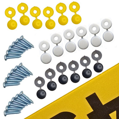 Number Plate Screws & Caps Fixing Kit, 36 Pcs
