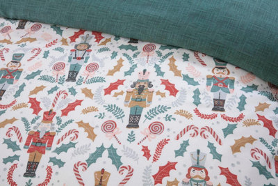 Nutcracker White Duvet Cover Set