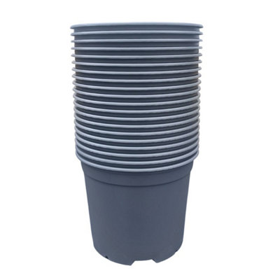 NUTLEY'S 19CM 3 LITRE ROUND PLASTIC PLANT POTS, PACK OF 10