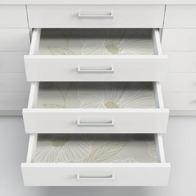 NuWallpaper NUS3579 Floweret Peel & Stick Wallpaper, Dove
