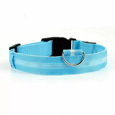 Nylon LED Dog Pet Collar Flashing Luminous Safety Light Up Battery ...
