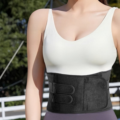 Nylon Lower Back Support Belt for Lower Back Pain Relief Black & Green