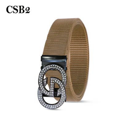 Nylon Tactical Canvas Cream Belt With GG Sign Metal Buckle Easy Fit For ...